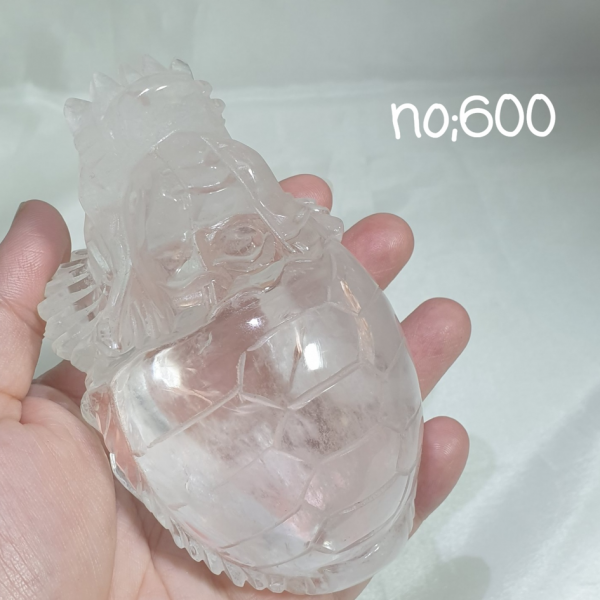 Feng Shui Lucky White crystal Dragon Turtle Ornaments/ rock crystal ...