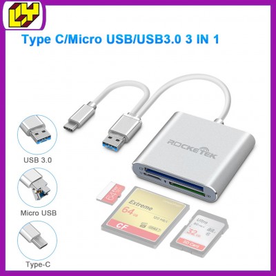 SD TF CF Card Reader Type-c 3-in-1 USB Type C Micro USB Multi-in-one ...