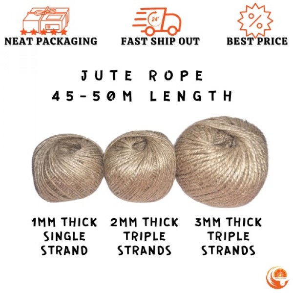 45-50m Hemp Rope / Jute / Tali Guni / Ribbon / Stationery DIY / Gift ...
