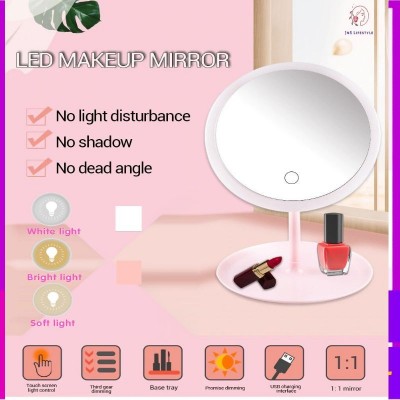 Rechargeable 3 mode LED Light Makeup Mirror Table Lamp 90” Rotation ...