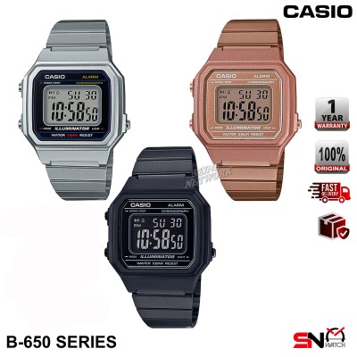 Casio Vintage B650WB B650WC B650WD Digital Stainless Steel Band Ladies ...