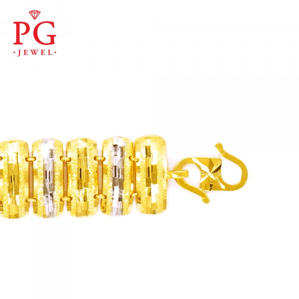 PG Jewel 22K Gold Jewellery Bracelet / Barang Kemas 916 Rantai Tangan Biskut Tawar Pulut Dakap ...