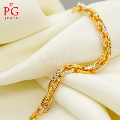 PG Jewel 22K Gold Jewellery Bracelet / Barang Kemas 916 STM 2C Rantai Tangan Sauh Berkilat ...
