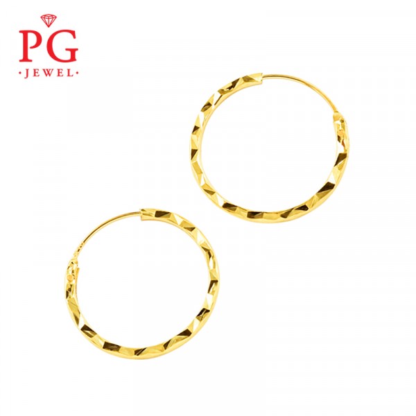 PG Jewel 22K Gold Jewellery Shapes Circle Earring Yellow Colour ...