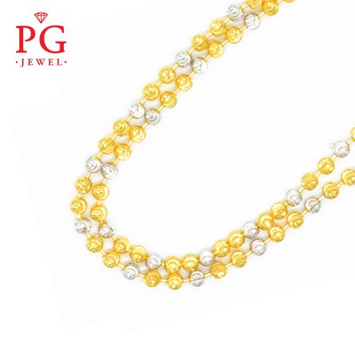 PG Jewel 22K Gold Jewellery Bracelet / Barang Kemas 916 Rantai Tangan Biji Sawi Double ...