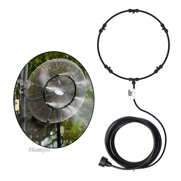[HOMYL1] 8M Outdoor Misting System Water Mist Nozzles Mist Fan Ring ...