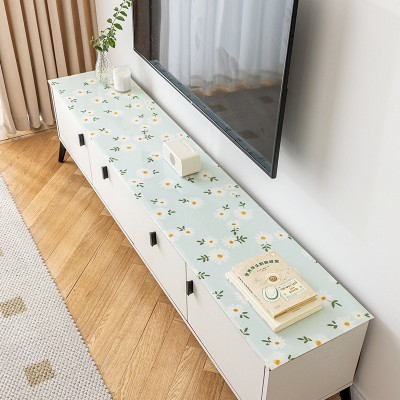 TV Cabinet Dust Cover PVC Soft Glass Tablecloth Waterproof and Oil ...