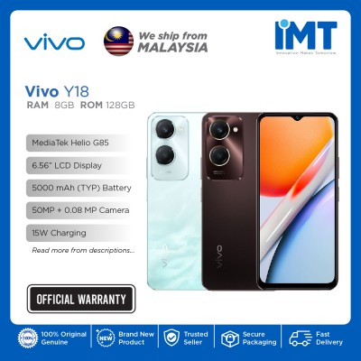 Vivo Y18 Smartphone | Mediatek Helio G85 | 6.56" IPS LCD Display | Dual ...