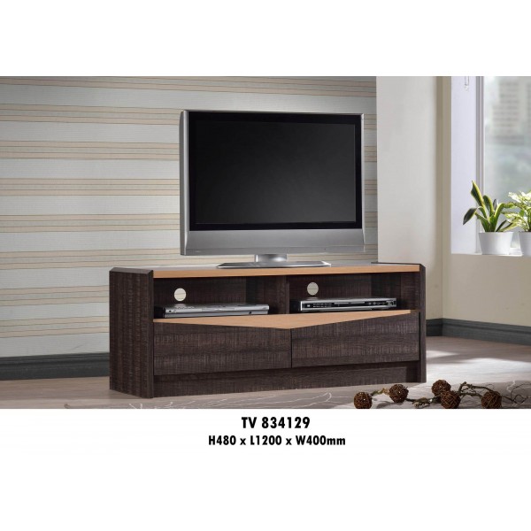TAD LEENA 4 feet TV cabinet 4ft with 2 drawers-wenge Dark Brown | PGMall