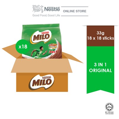 NESTLÉ MILO 3IN1 ACTIV-GO 18 Sticks 33g x24 packs (Carton) [: Jan'23 ...