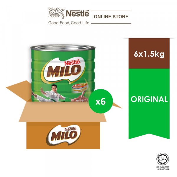 NESTLÉ MILO ACTIV-GO CHOCOLATE MALT POWDER Tin 1.5kg x 6 Tins (Carton ...