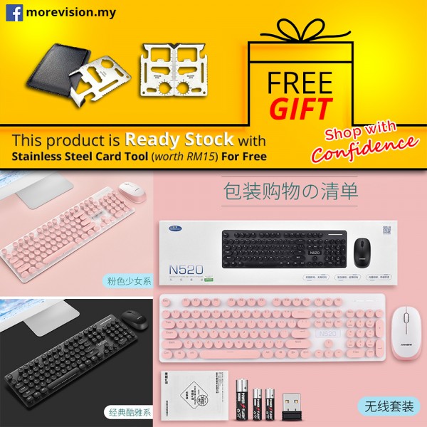 Wireless XinMeng N520 Keyboard and Mouse Combo Set Quite USB Receiver ...