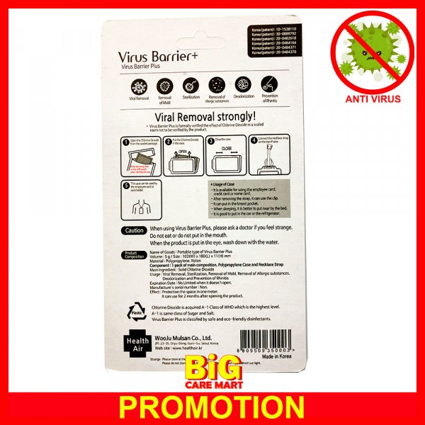 [HOT SELLING] VIRUS BARRIER PLUS+ (CHLORINE DIOXIDE TAG A+) DEFEND BODY ...
