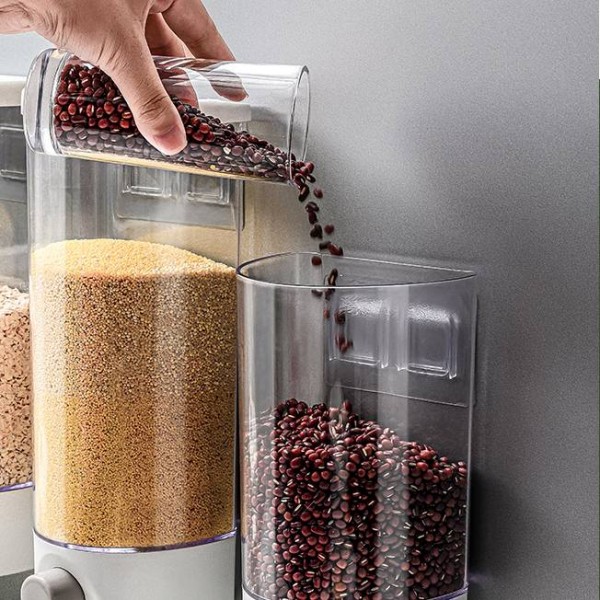 1L/1.5L Single Wall Mounted Hanging Grain Rice Storage Tank Cereal ...