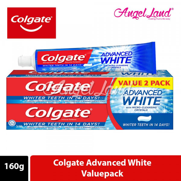 Colgate Advanced White Whitening Toothpaste Valuepack 160g x 2 | PGMall