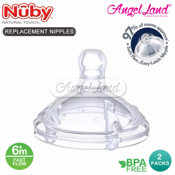 Nuby Natural Touch 2 packs Fast Flow Silicone Nipples - NB67602 | PGMall