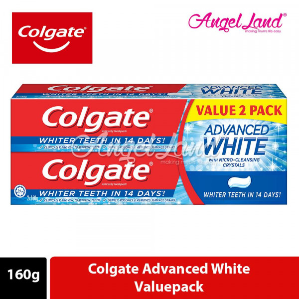 Colgate Advanced White Whitening Toothpaste Valuepack 160g x 2 | PGMall