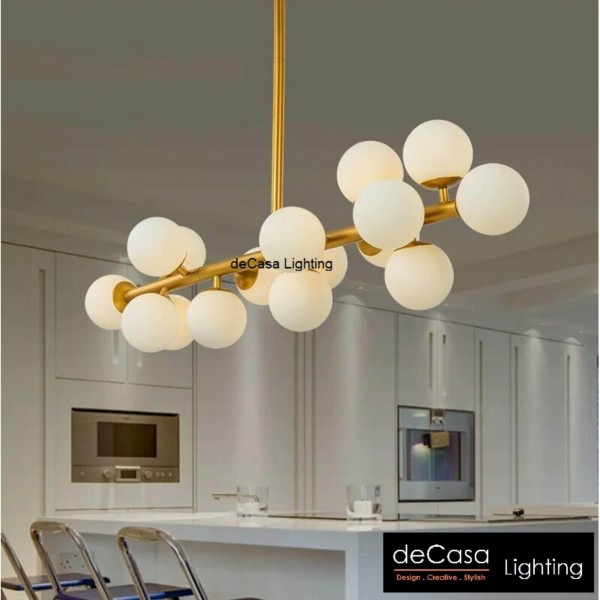 DECASA MODERN GOLD CEILING HANGING LIGHT C/W LED BULB (JL-FP-D1118-16 ...
