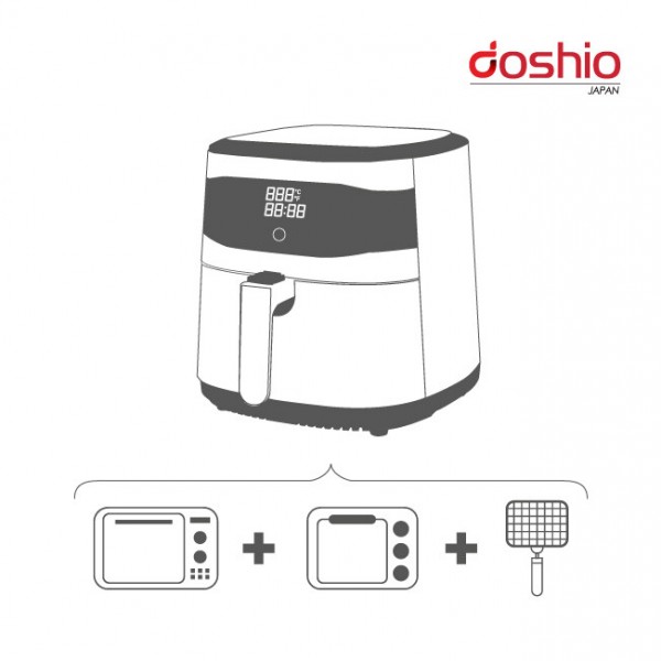 [OASIS SWISS] Doshio Digital Air Fryer 7.0L - D-9124-GKM | PGMall