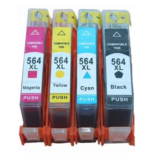 564 XL Compatible 564XL 4 Pack Ink Cartridge (Black) Multicolor | PGMall