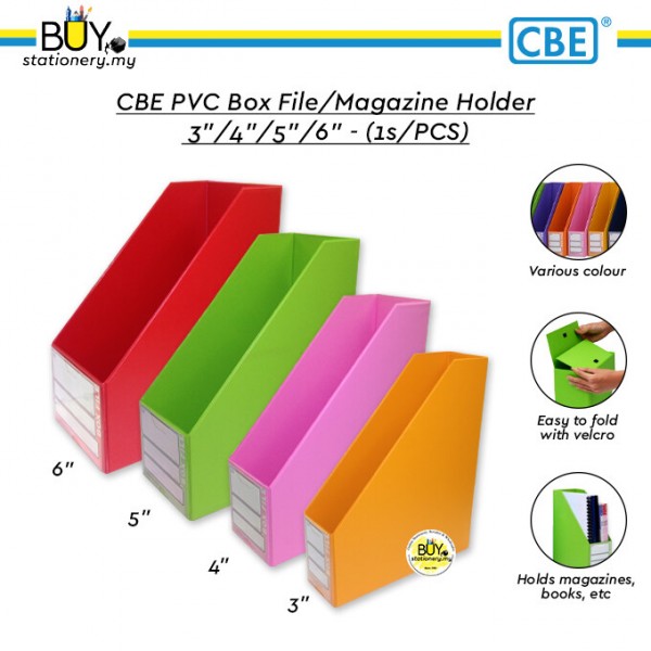CBE PVC Box File/Magazine Holder 3”/4”/5”/6” - (1s/PCS) Purple 3inch ...