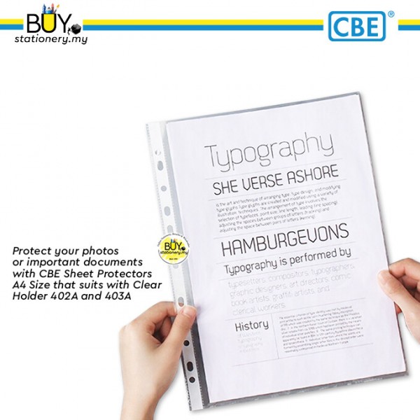 CBE A4 Sheet Protectors Clear/Emboss Refill Pockets 305A/406A for Clear ...