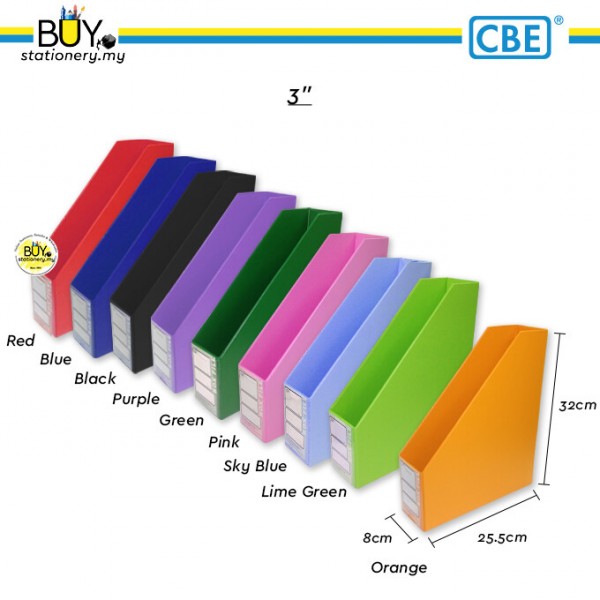CBE PVC Box File/Magazine Holder 3”/4”/5”/6” - (1s/PCS) Purple 3inch ...
