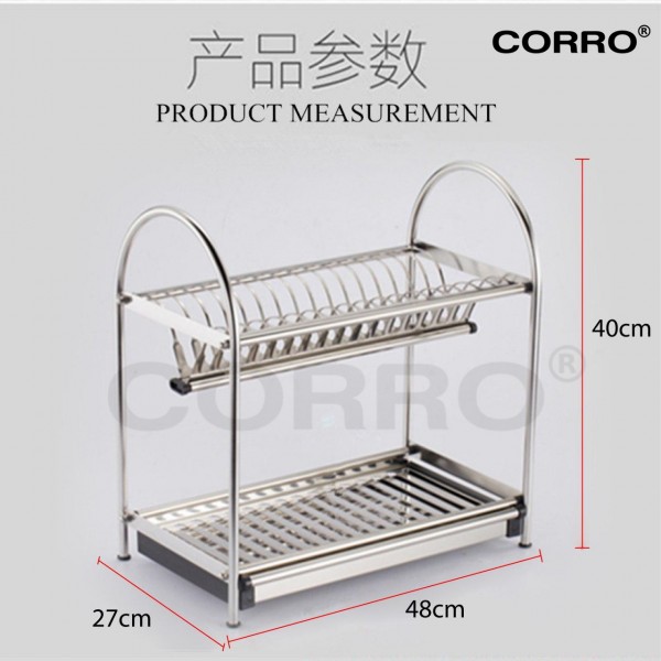 CORRO High Quality SUS304 Stainless Steel 2 Tier Dish Rack sus201 | PGMall