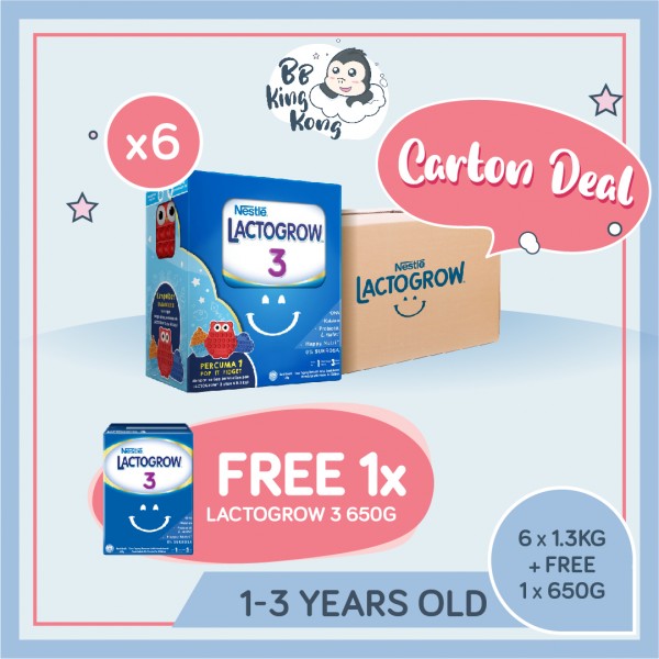 BB King Kong Lactogrow 3 1.3kg BIB x6 (Carton) Free 1 Lactogrow 3 (650g) BIB | PGMall