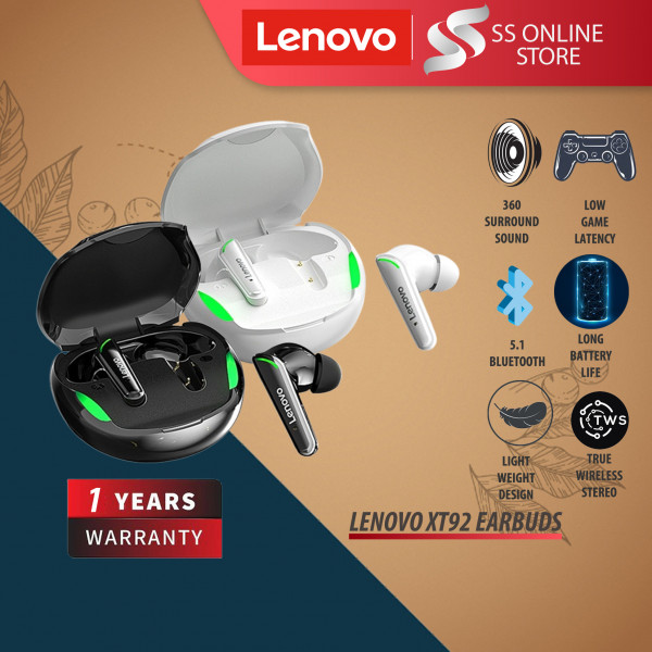 [SS ONLINE] LENOVO XT92 Wireless Earphone Bluetooth Earbuds Wireless Headphone With Mic Earphone ...