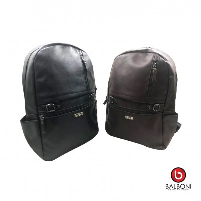 Balboni Synthetic Leather Laptop Business Backpack Unisex Beg komputer ...