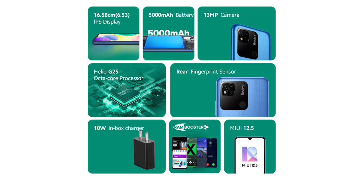 Xiaomi Redmi 10A Smartphone | MediaTek MT6762G Helio G25 | 6.53" inches ...