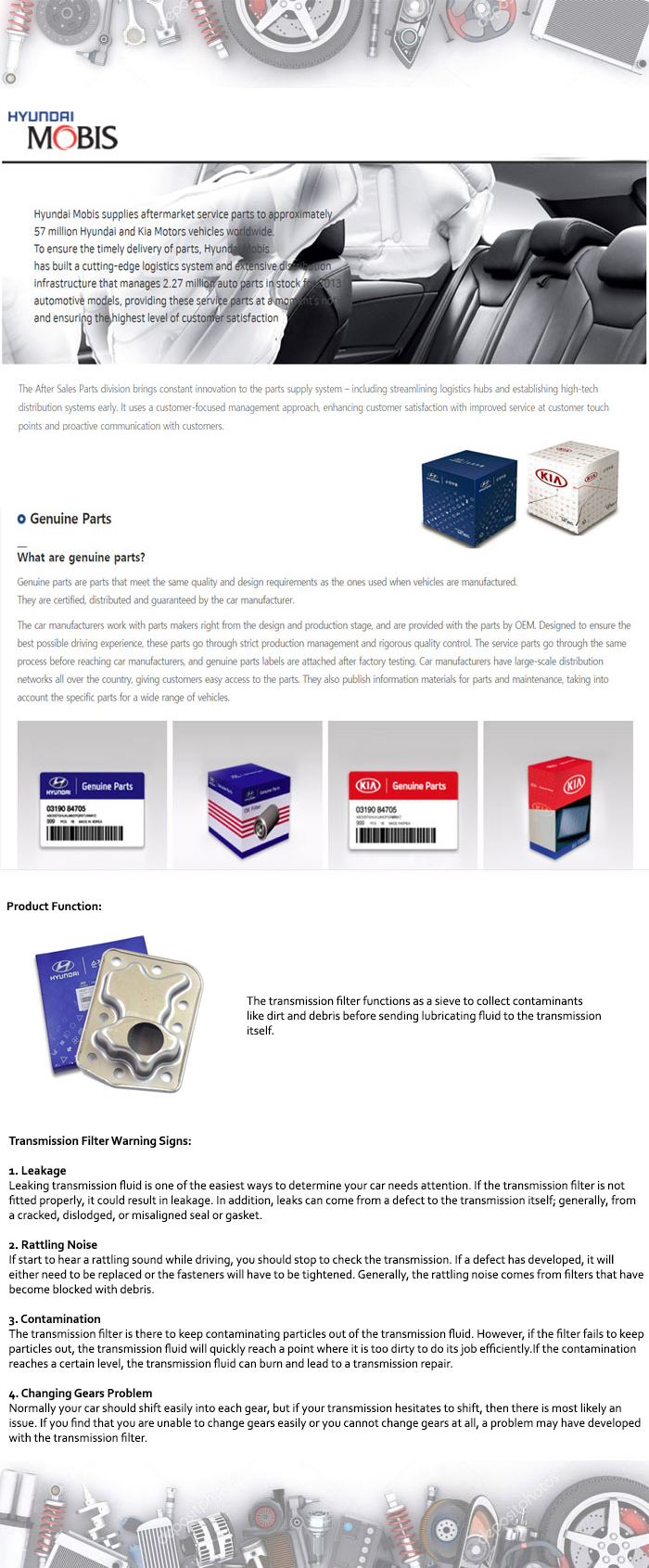 Kia Forte 1.6 & 2.0 6 Speed Only Genuine Hyundai Mobis Auto ...