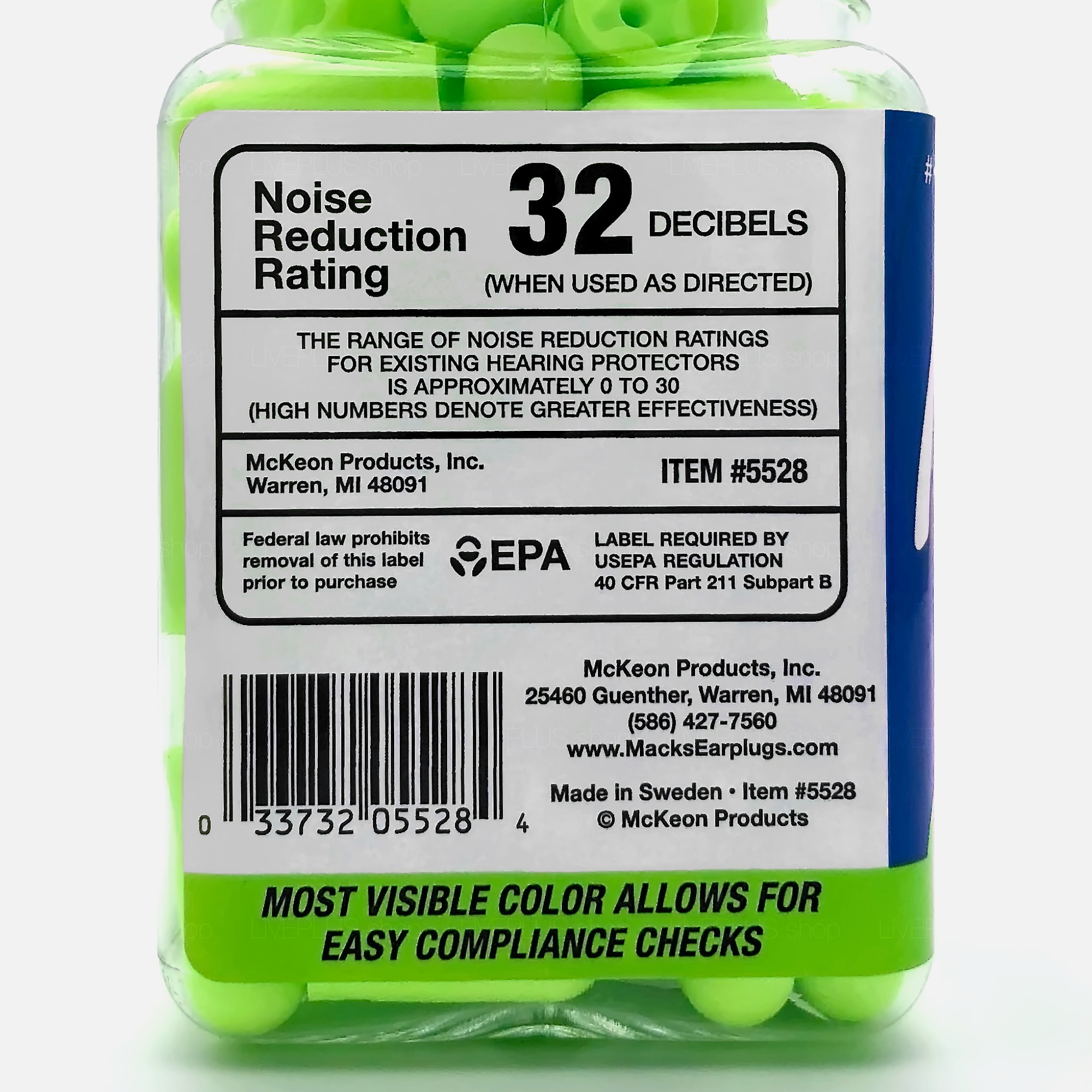 Mack's Hi Viz* Soft Foam Earplugs, 50 Pair — Ear Plugs Hearing ...