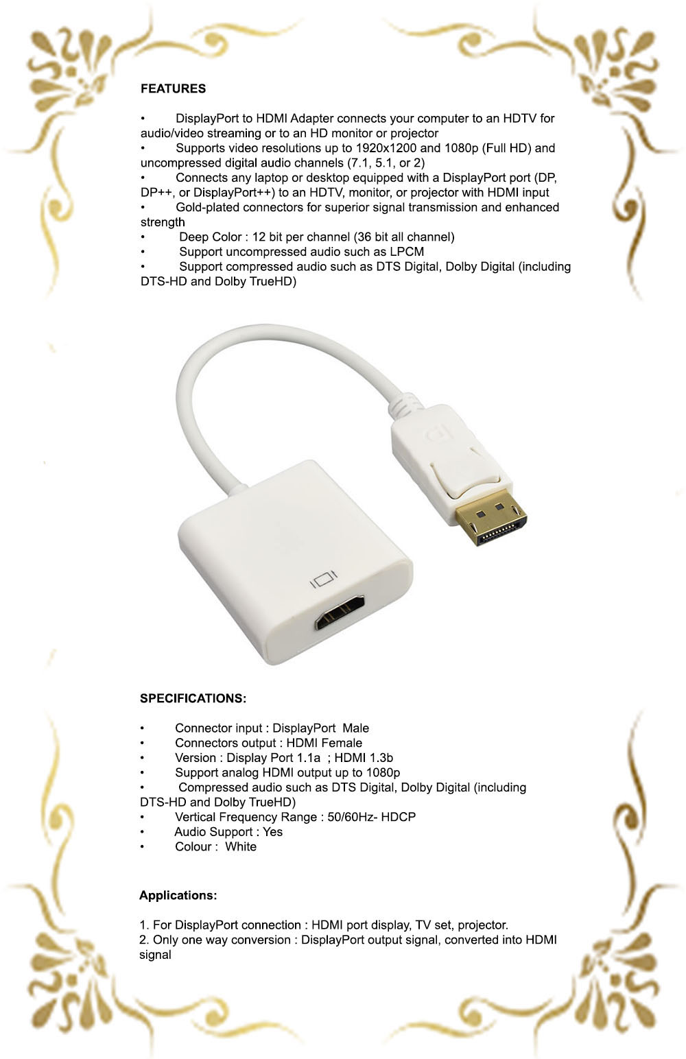 DP08 Display Port to HDMI Converter | PGMall