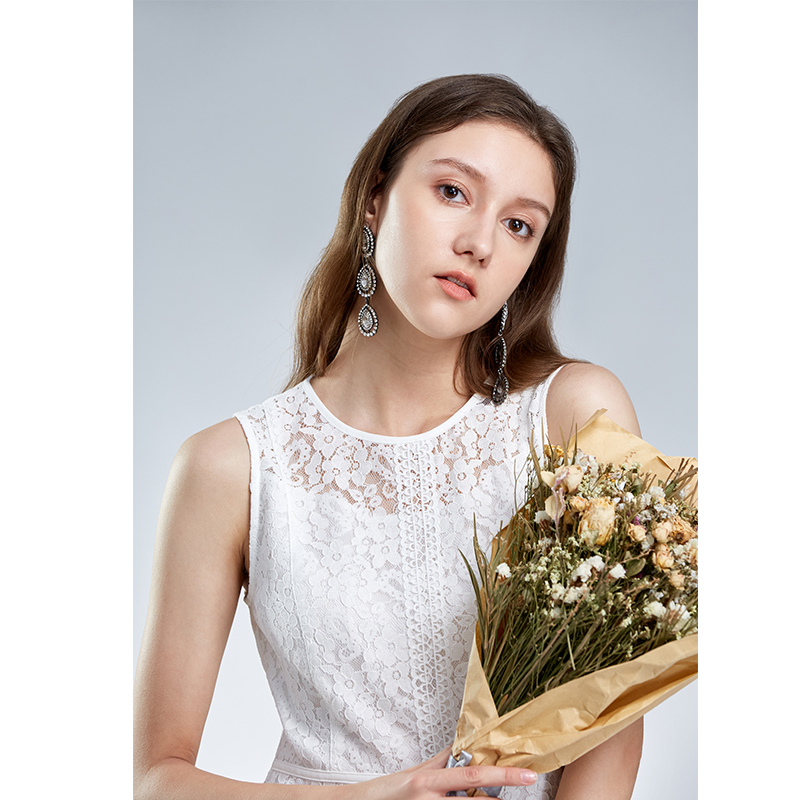 G2000 Women's Lace Dress White M | PGMall